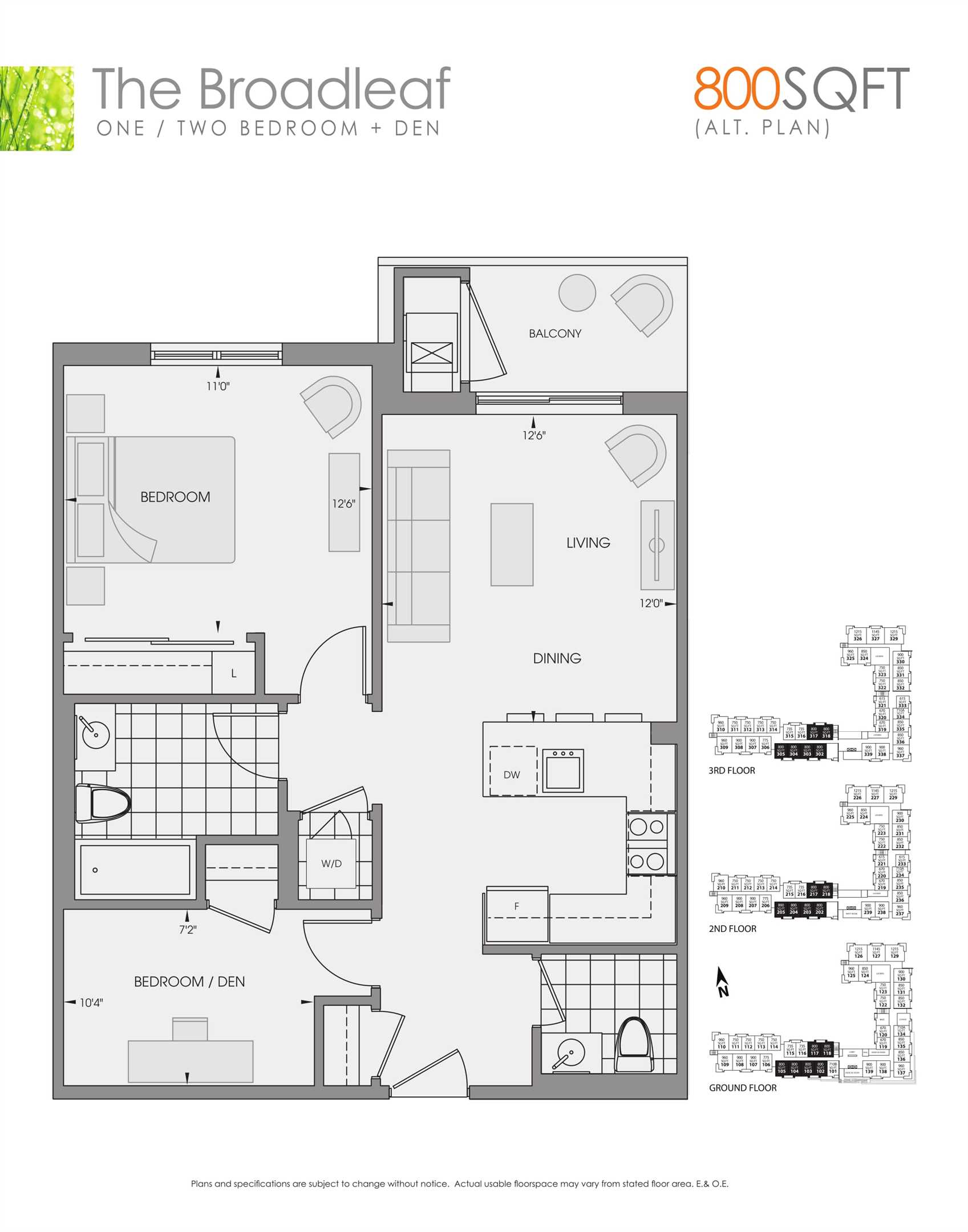Windows on the Green Floorplans